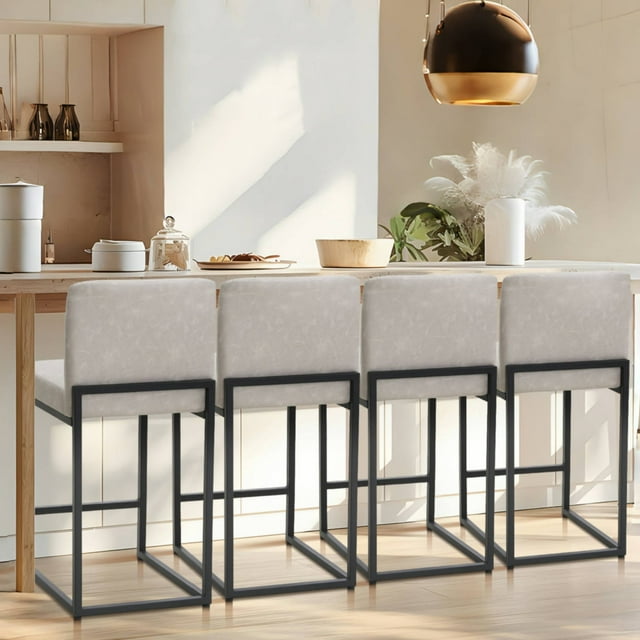 Summit Living 24 inch Bar Stools with Back Set of 4 for Kitchen Dining ...