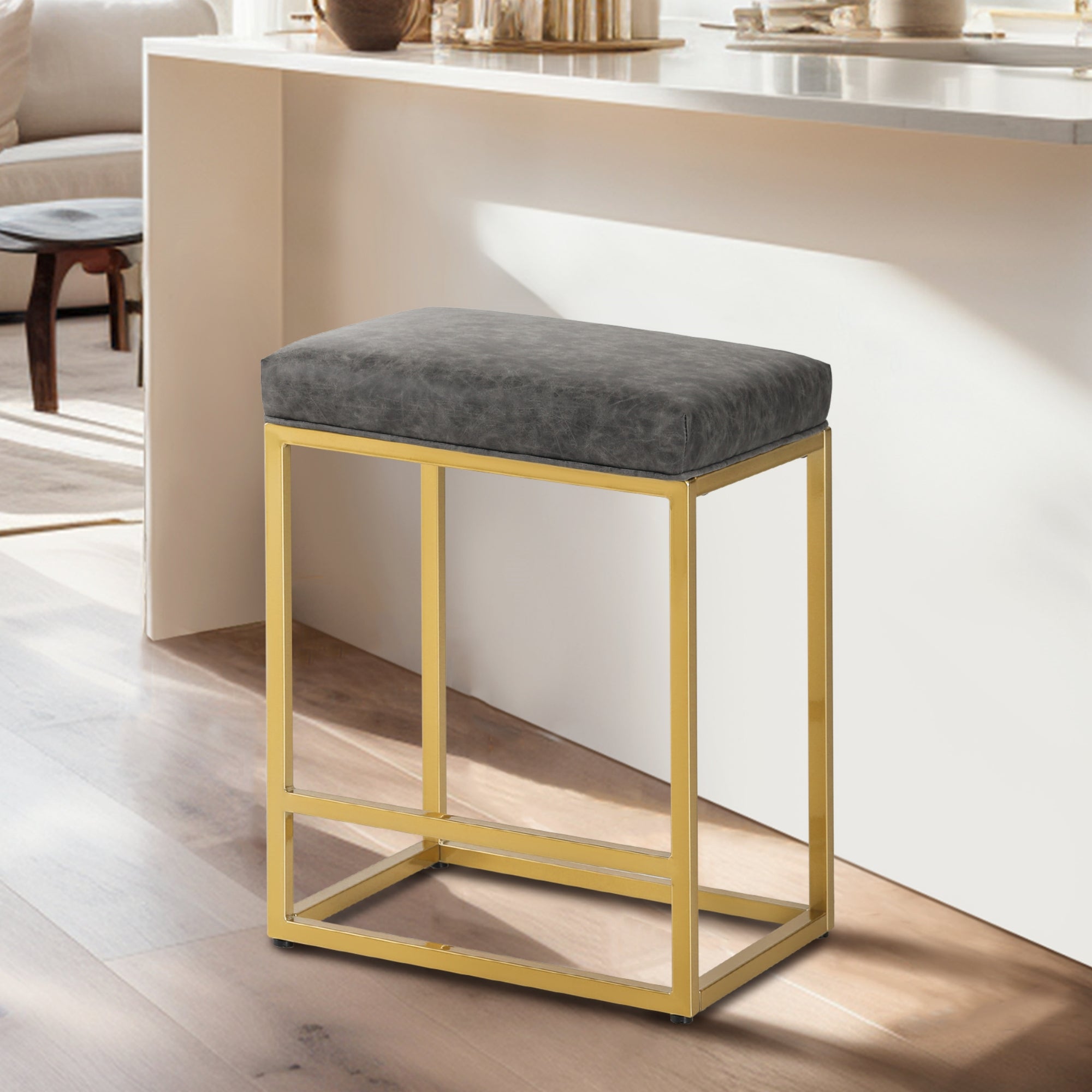 Summit Living 24 inch Counter Height Bar Stools for Kitchen, Faux ...