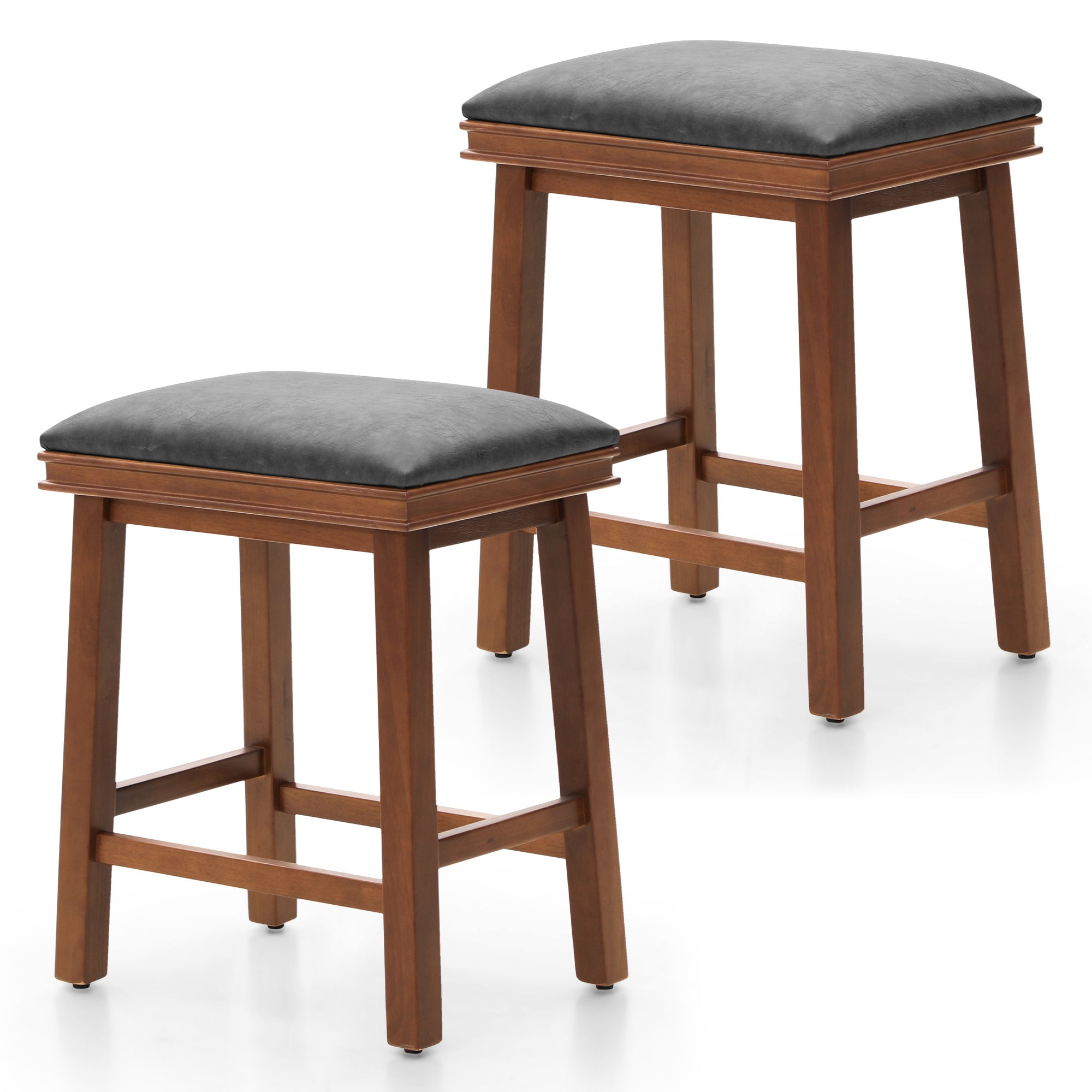Summit Living 24 inch Wooden Counter Bar Stools Set of 2 for Kitchen ...