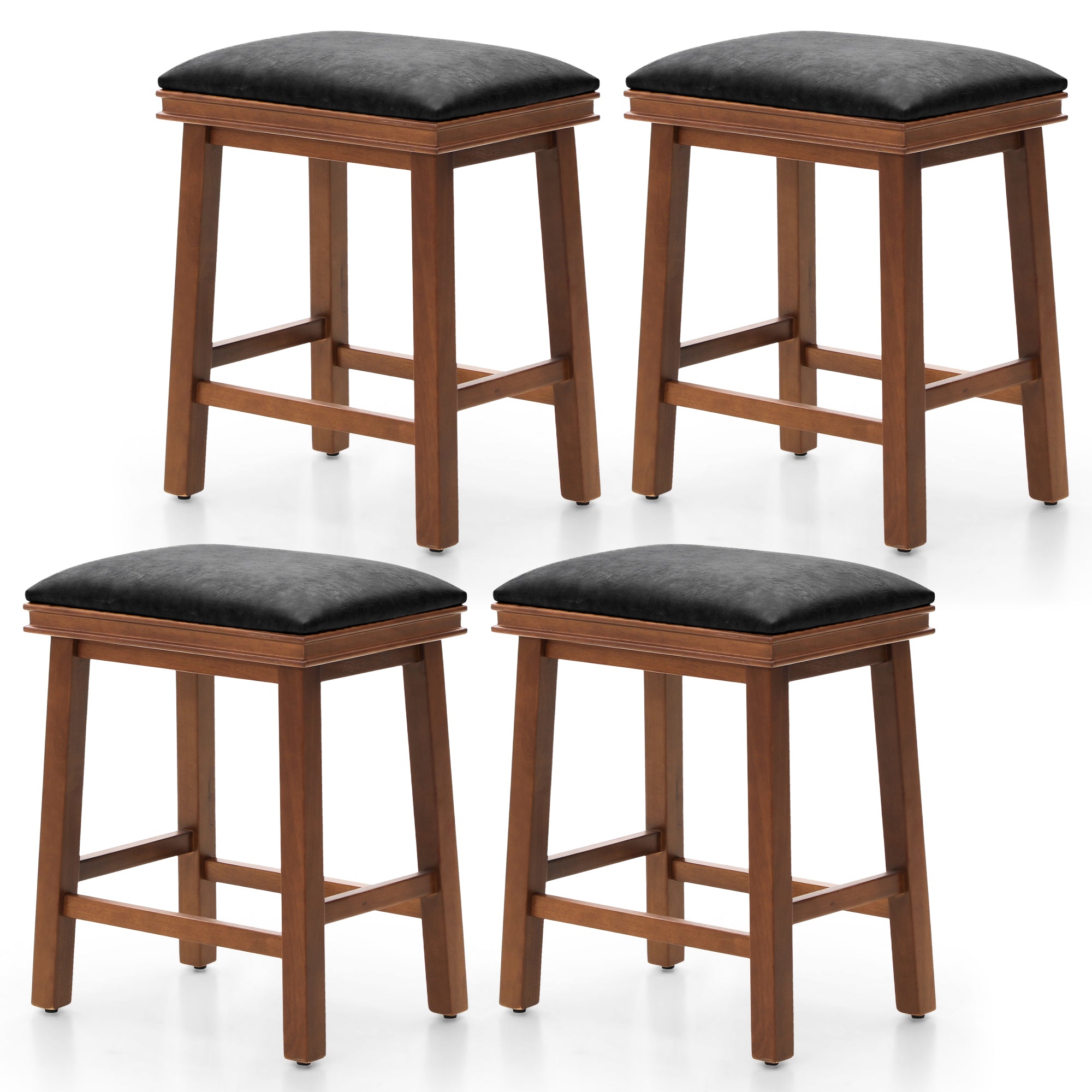 Summit Living 24 inch Wooden Counter Bar Stools Set of 4 for Kitchen ...