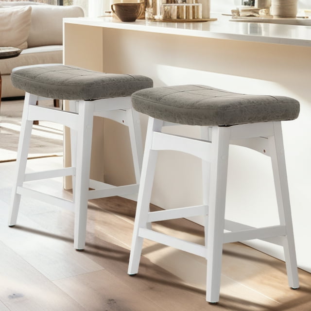 Summit Living 24 inch Wooden Counter Stools Set of 2 for Kitchen ...