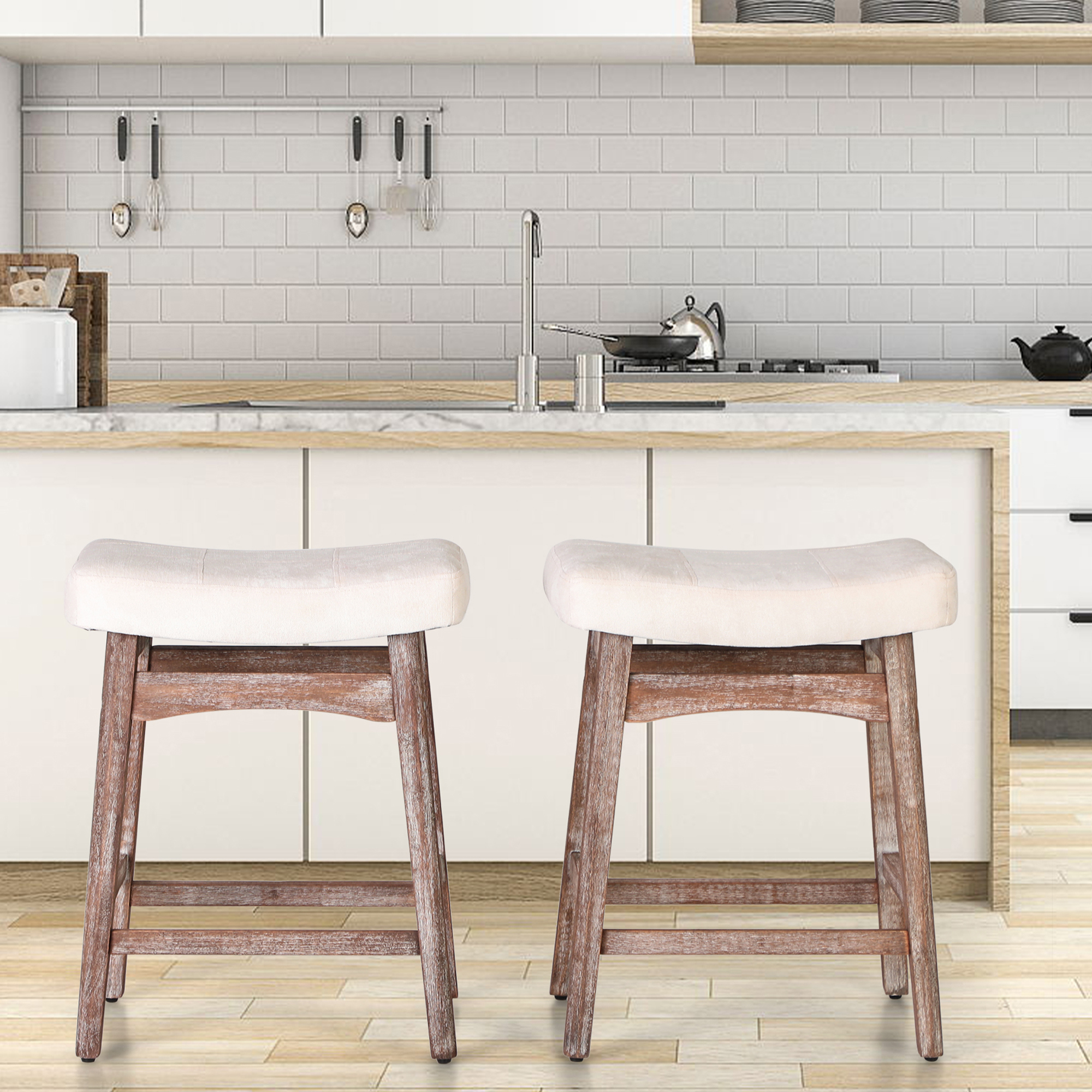 Linon Brianna Backless 24 inch Counter Stool, Multiple Colors - Walmart.com