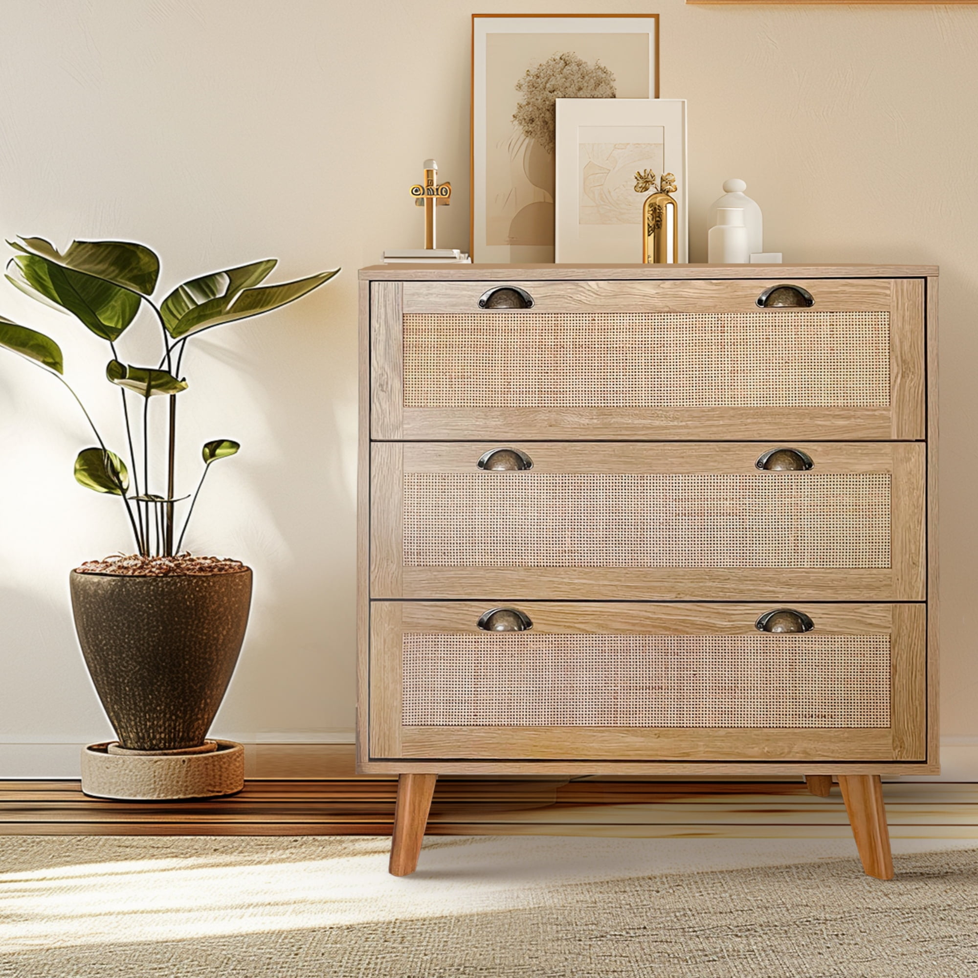 Summit Living 3-Drawer Dresser & Bedside Table for Bedroom and Living ...
