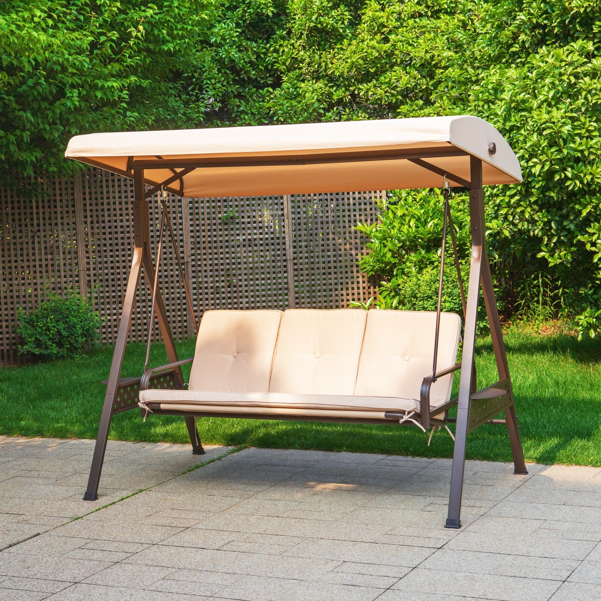 Mainstays 2-Seat Reclining Oversized Zero-Gravity Swing with Canopy and ...