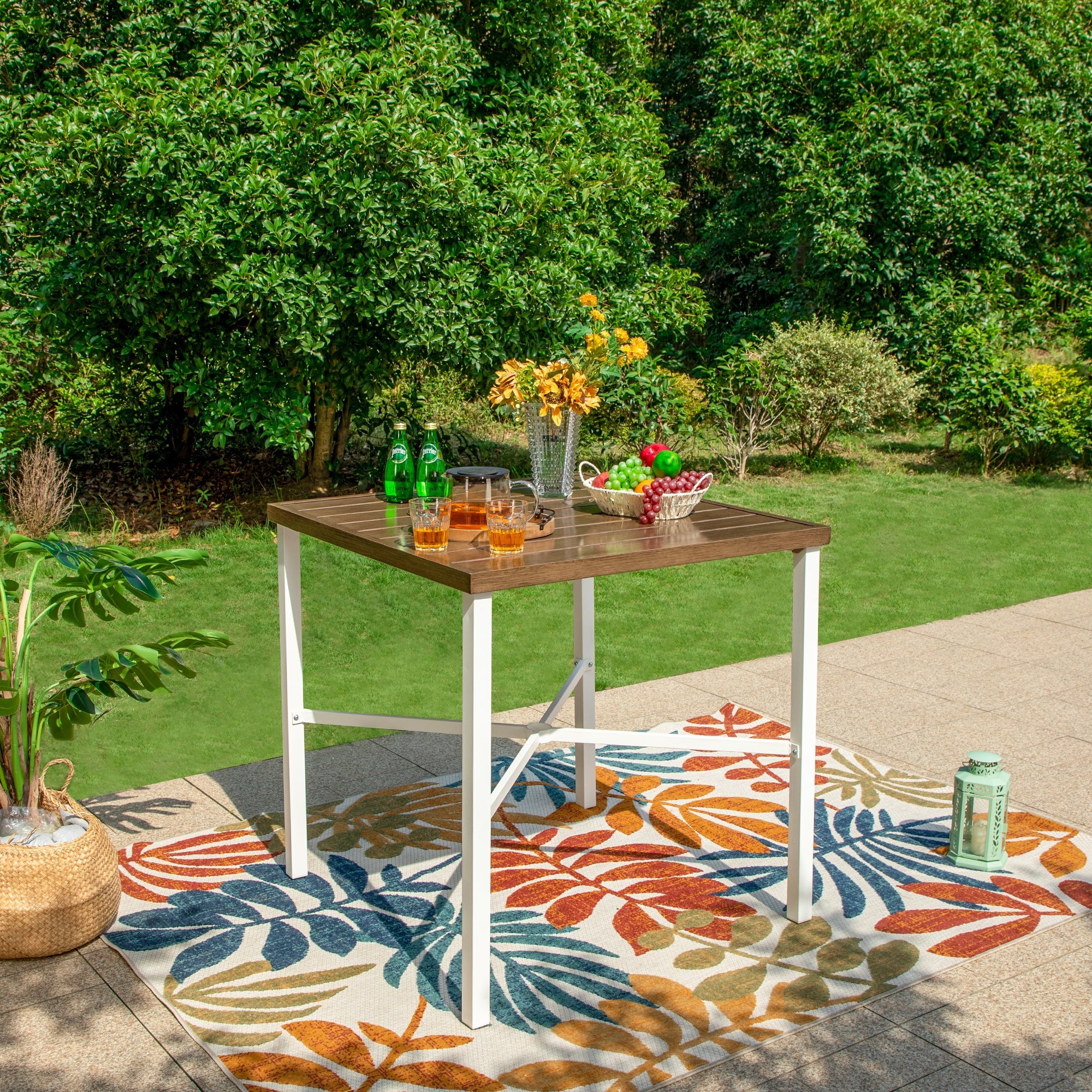 Summit Living 36" Outdoor Metal Bar Table,Counter Height Table for ...