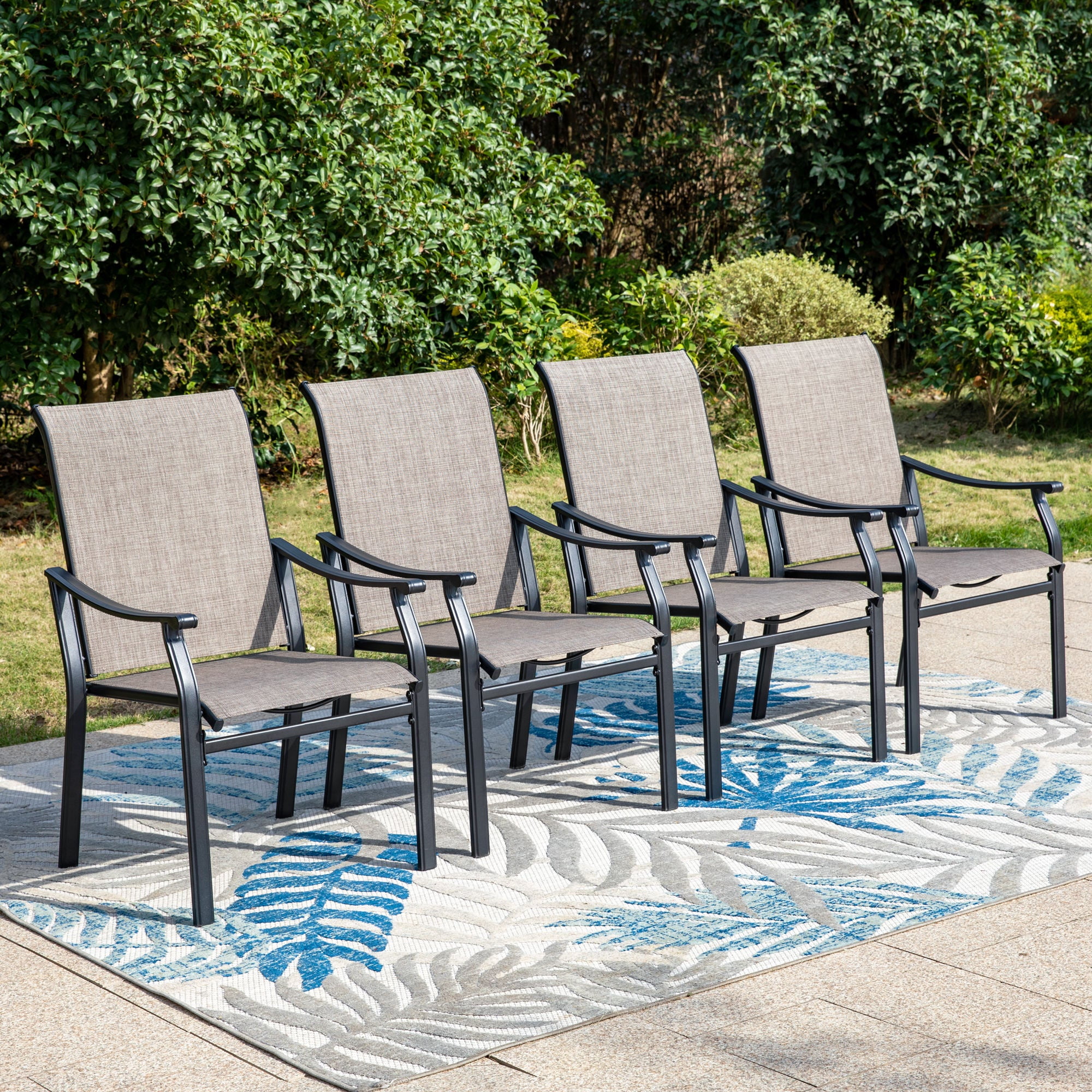 Summit Living 4-Piece Patio Dining Chairs, All-Weather Steel ...