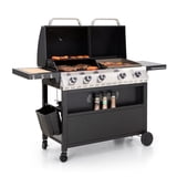 Summit Living 5-Burner Outdoor Propane Gas Grill and Griddle Combo BBQ ...