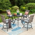 Summit Living Rattan 5-Piece Outside Furniture: Bar Stool Set with ...