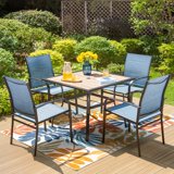 Summit Living Patio Furniture 5-Piece Outdoor Dining Set for Backyard ...