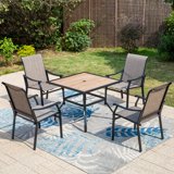 Summit Living 5-Piece Outdoor Dining Set with UV-Resistant Textilene ...