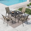 DIFY 11PCS Patio Dining Set,60" Round Metal Table with Umbrella Hole,10 ...