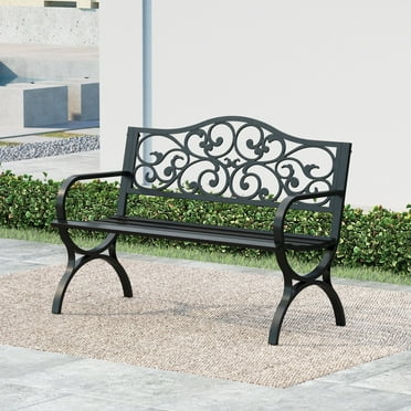 "Alpha Joy Outdoor Heavy Duty Steel 50"" Patio Garden Bench for ...
