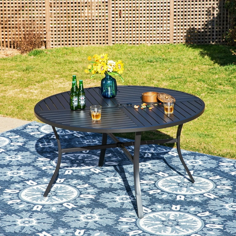 Summit Living 54 Steel Weather Resistant Outdoor Dining Table Black