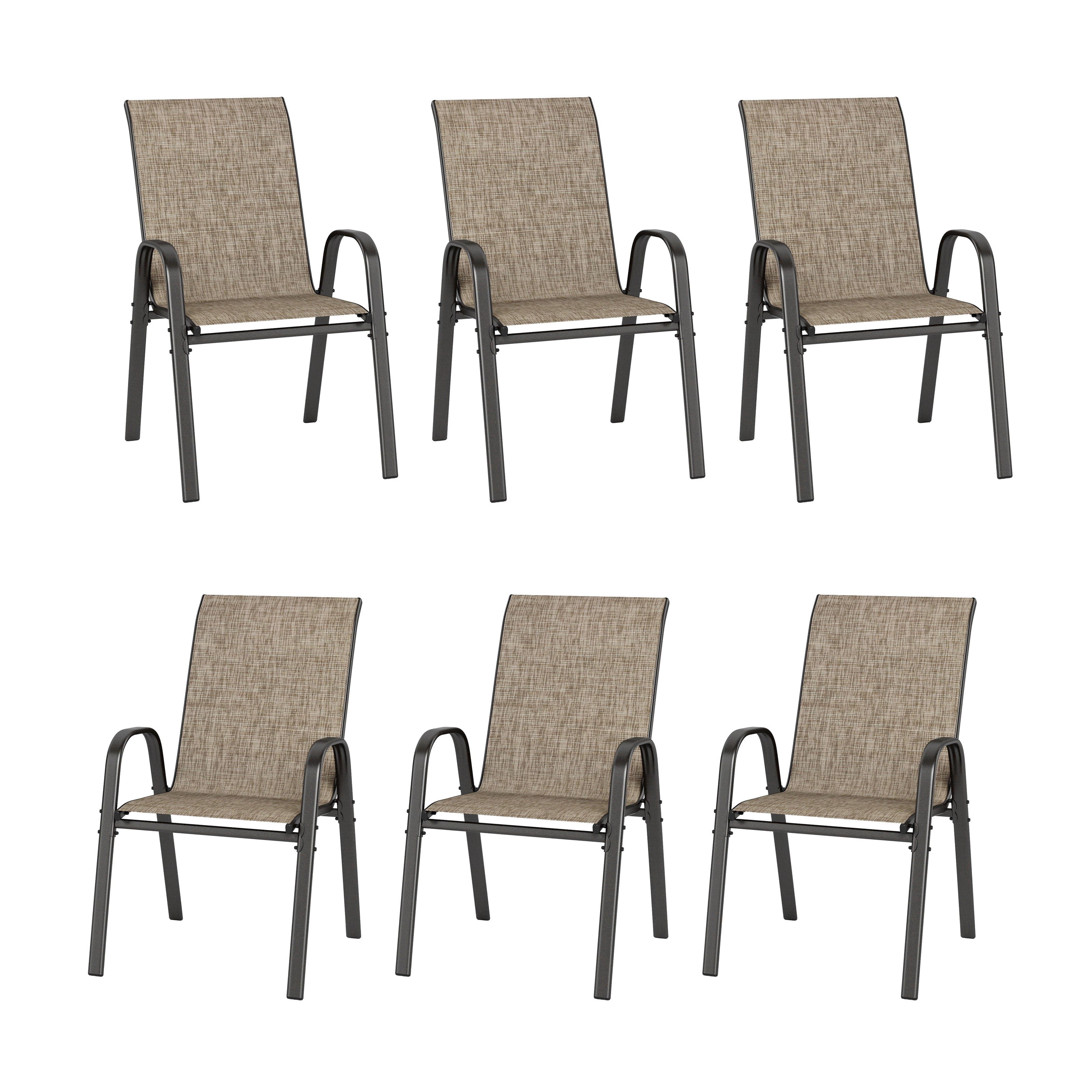 Summit Living 6-Piece Textilene Patio Dining Chairs for All Weather ...