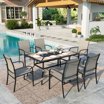 Summit Living 7-Piece Patio Dining Set with 6 UV-Protected Textilene ...