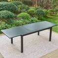 Summit Living 8-Seat Patio Extendable Dining Table, Black Metal Steel ...