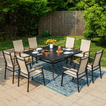 Summit Living 9-Piece Patio Dining Set with Room for 8-Person, Large ...