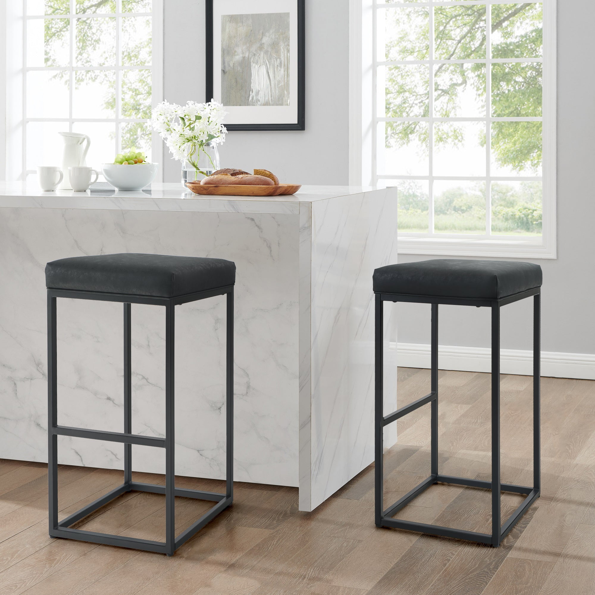 Summit Living Counter Height 30 inch Bar Stools Set of 2 for Kitchen ...