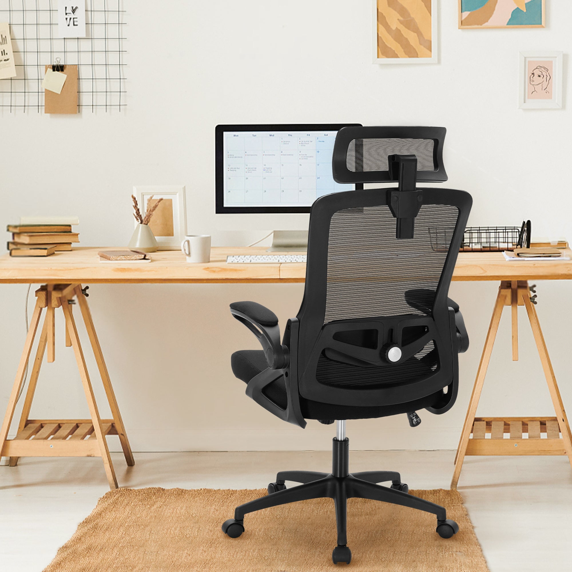Summit Living Ergonomic Mesh Home Office Chair with Headrest,High Back ...
