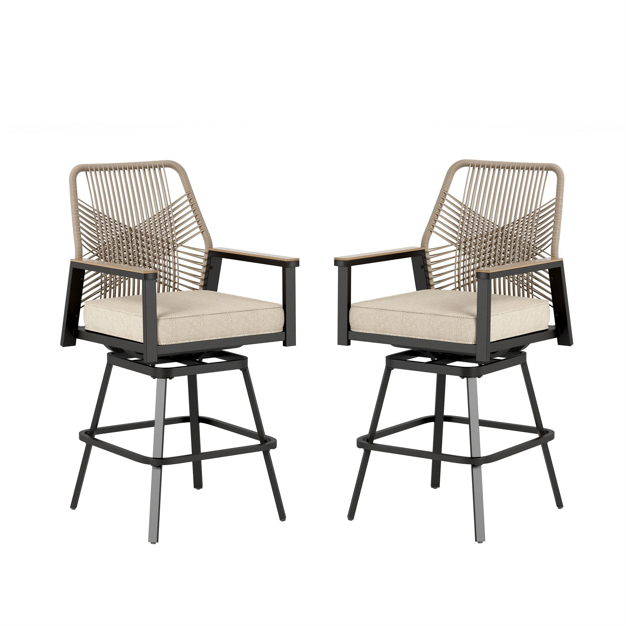 MF Studio Outdoor Bar Stool Set of 2, Swivel Counter Height Patio ...