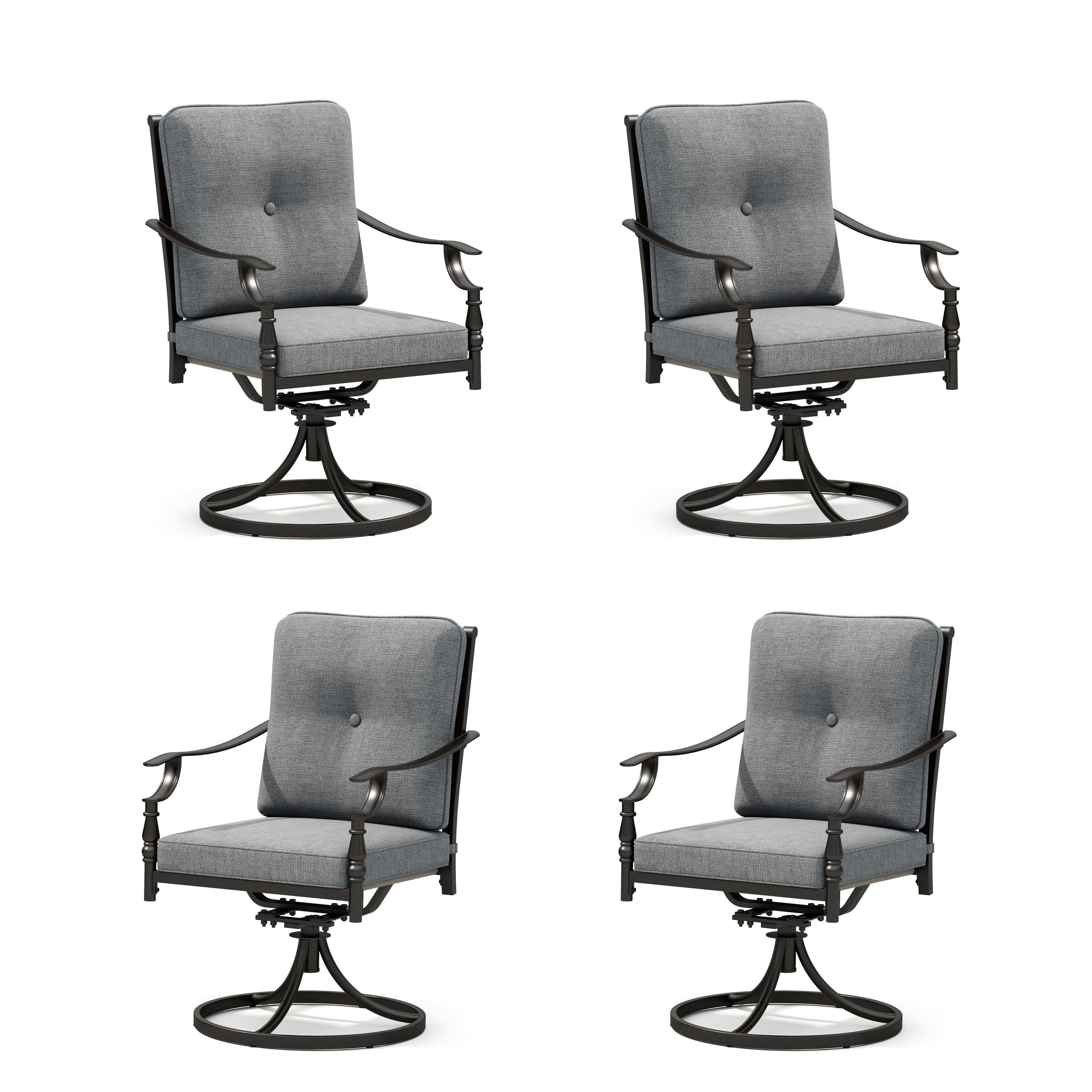 Summit Living Swivel Outdoor Patio Dining Chairs Set of 4, 4-Piece ...