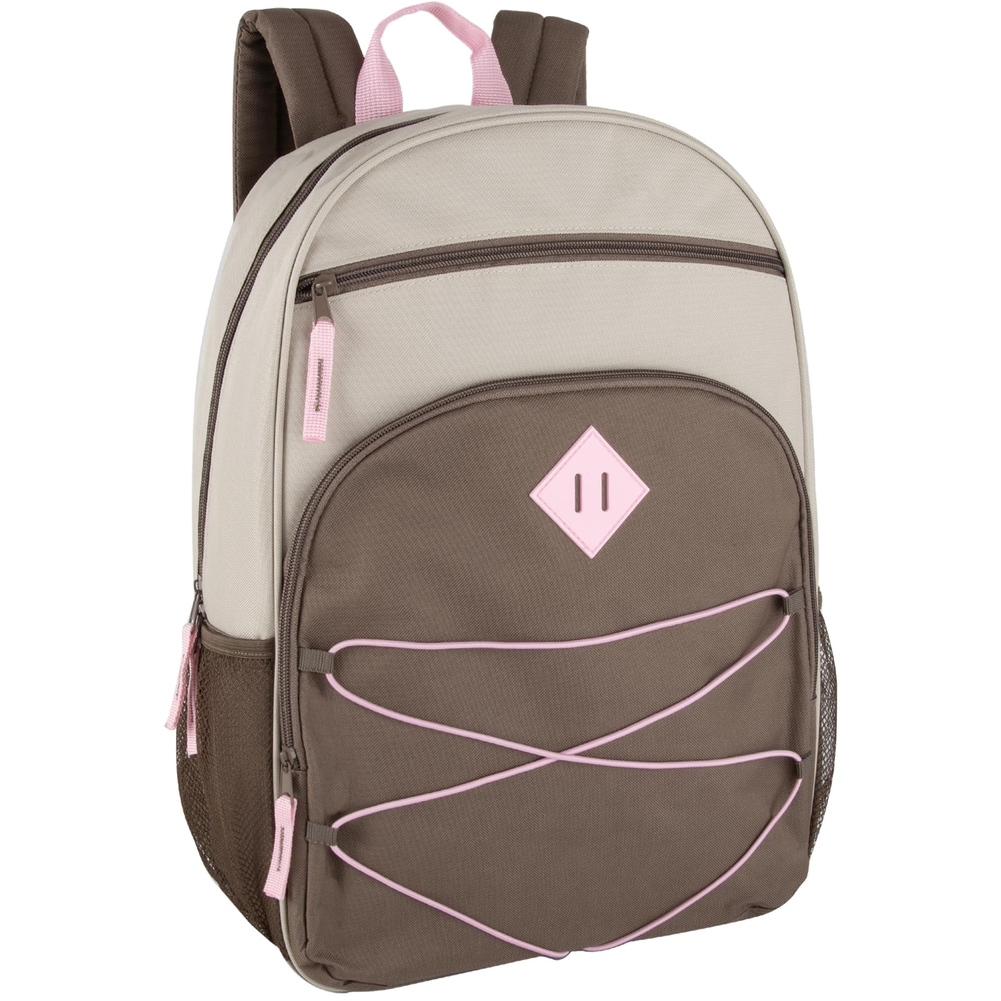Summit Ridge Multipocket Bungee Cord Backpack in Khaki & Brown ...