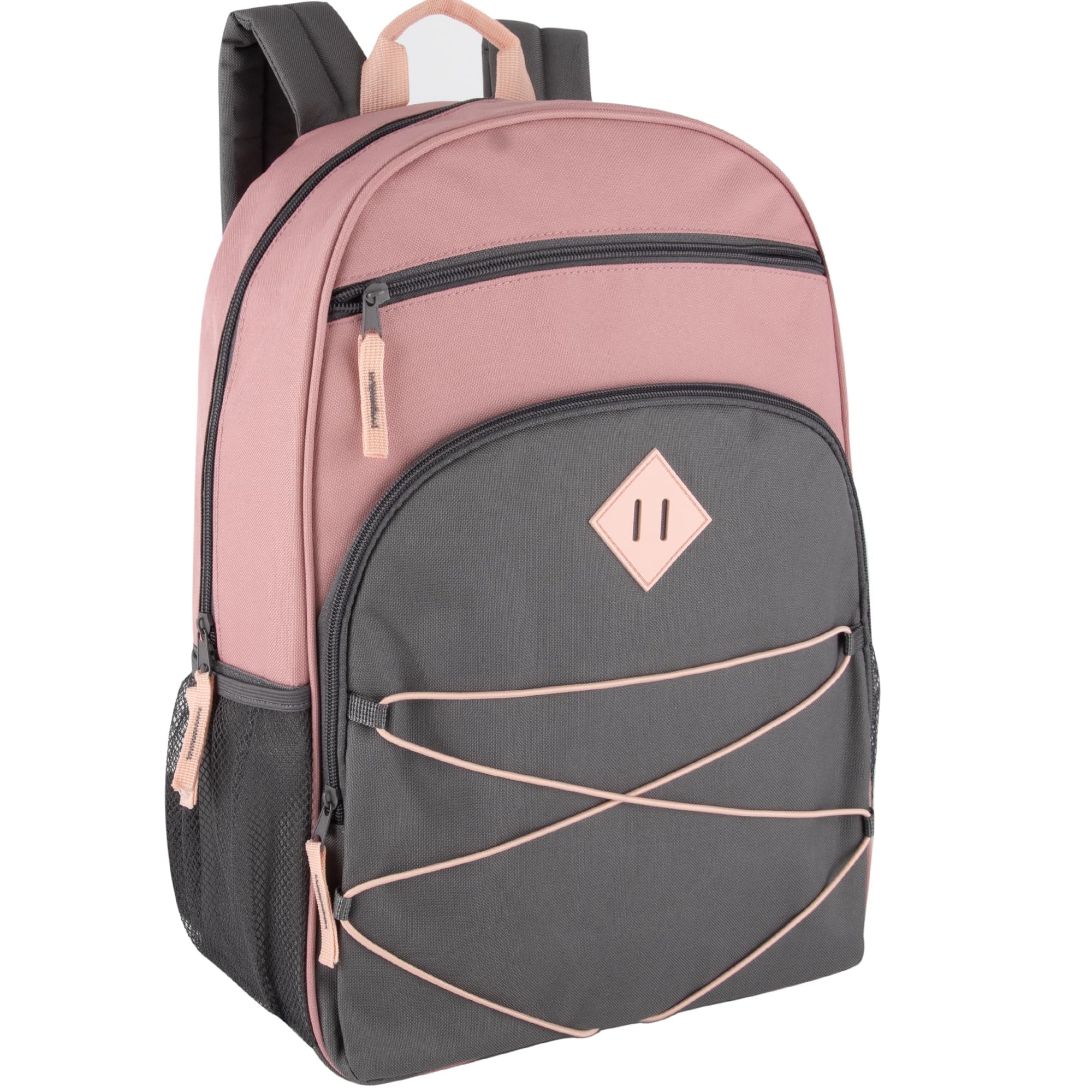 Summit Ridge Multipocket Bungee Cord Backpack in Pink & Gray - Walmart.com