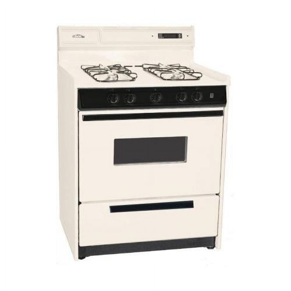 Summit SNM2307CKW: Deluxe bisque gas range in 30" width with electronic ...