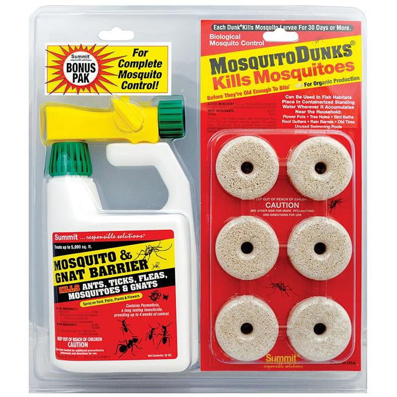 Summit SUM106-4 RTS Combo-Mosquito Dunks & Mosquito & Gnat Barrier ...