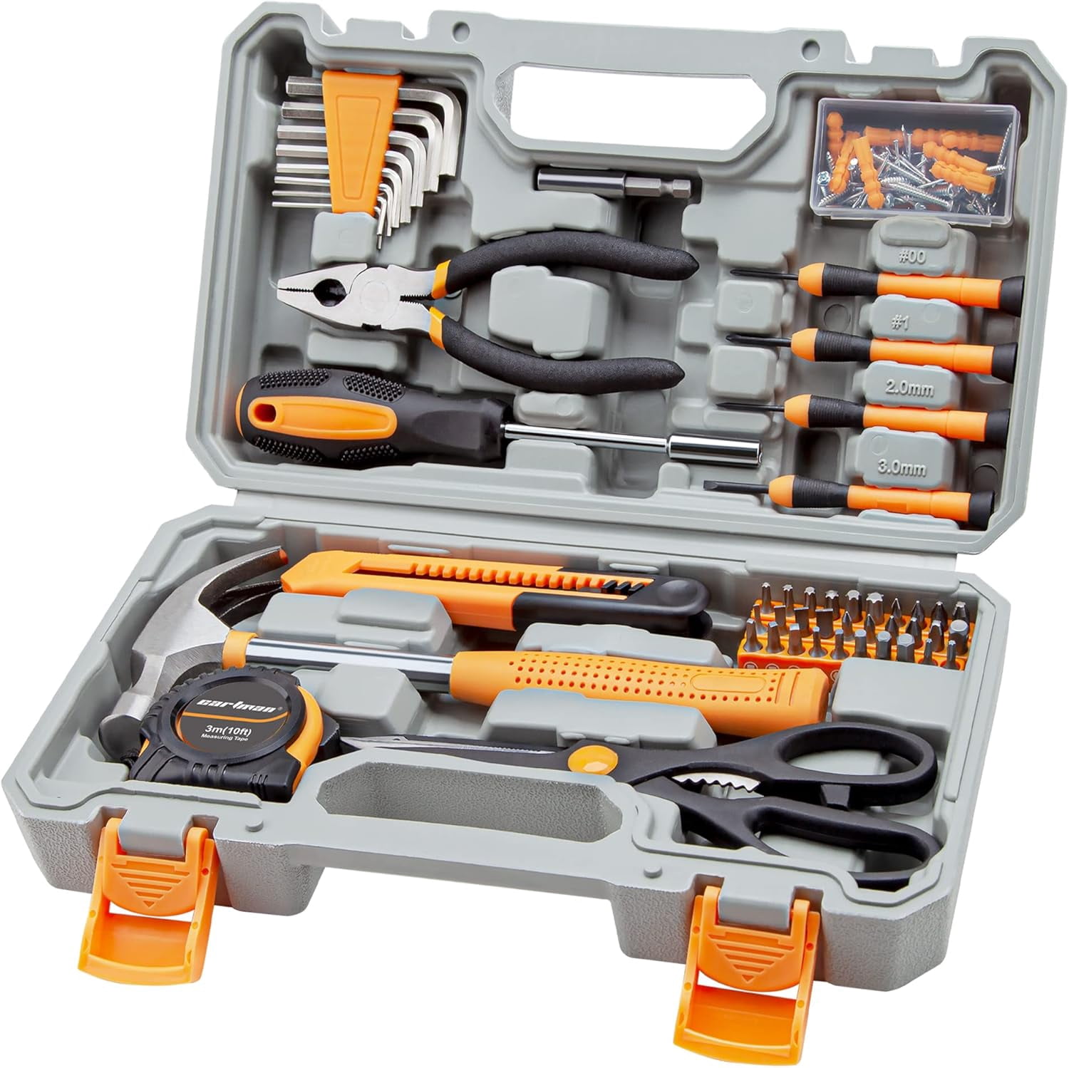 Summit Tool Set General Household Hand Tool Kit with Plastic Toolbox ...