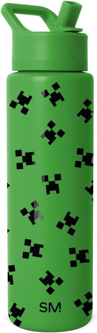 Summit Water Bottle with Straw Lid | Minecraft 30oz Leak Proof ...