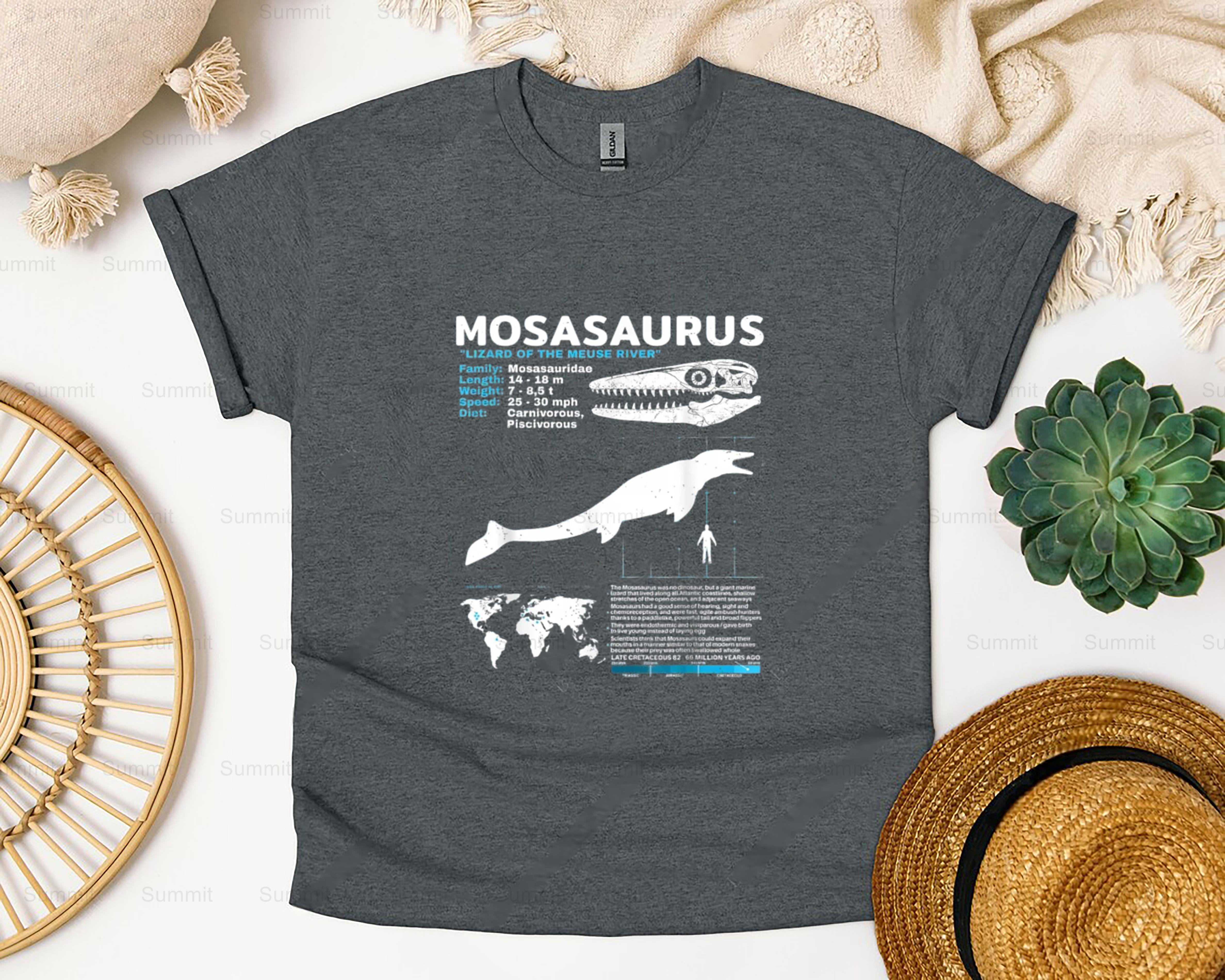 Summit89 Mosasaurus fact sheet Dinosaur Facts, Prehistoric T-Shirt, SW, Hoodie, for Unisex, up ...
