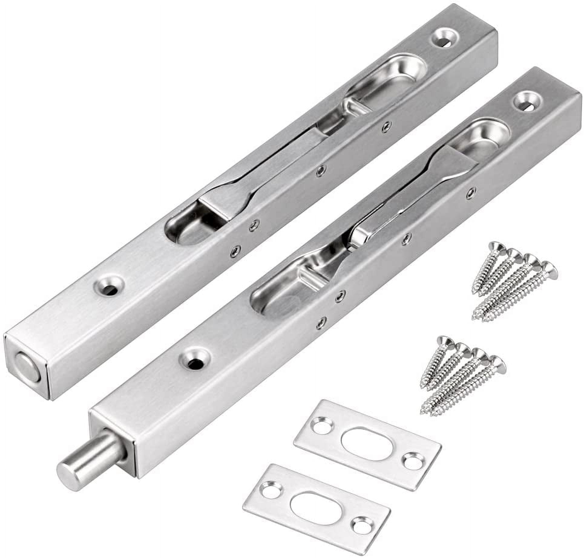 Sumnacon 2Pcs Door Flush Bolts - 8 Inch Concealed Security Door Locks ...