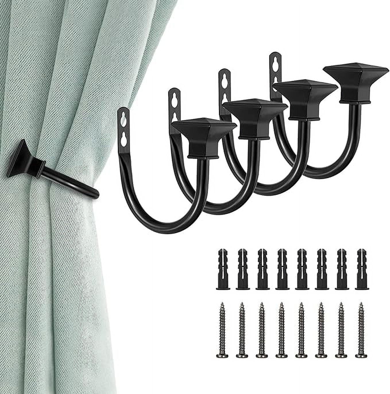 Sumnacon 4Pcs Square Metal Decorative Curtain Holdbacks, Wall Mounted ...