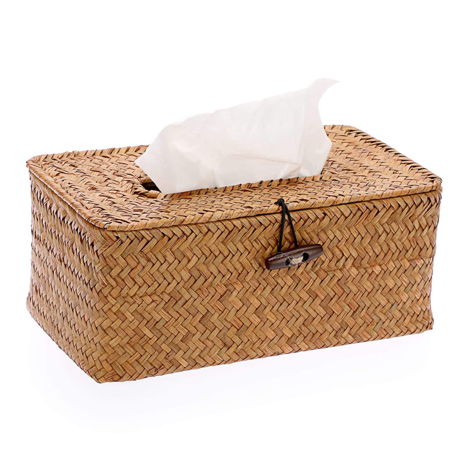 Sumnacon Tissue Box Cover Rectangle Tissue Box Seagrass Tissue Box ...