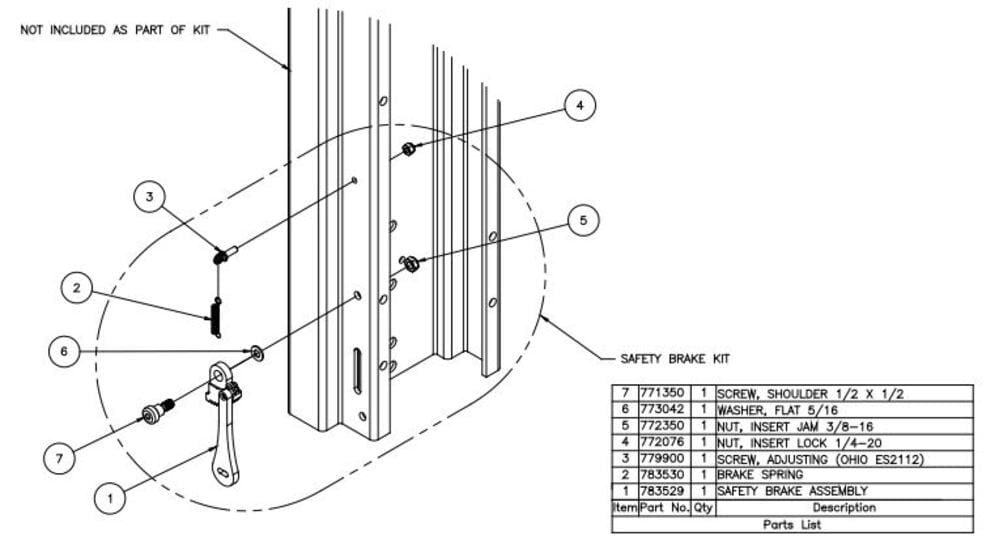 Sumner Lift Safety Brake Assembly For 2000 Series And Eventer - Walmart.com