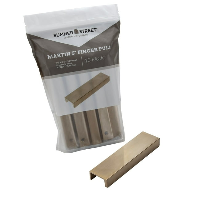 Sumner Street Home Hardware 10 Pack Martin 5" Satin Brass Finger Pull ...