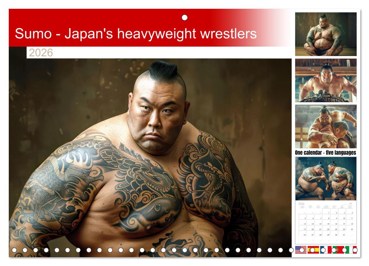 Sumo - Japan's heavyweight wrestlers (Monthly Wall Calendar 2026 11.7 x ...
