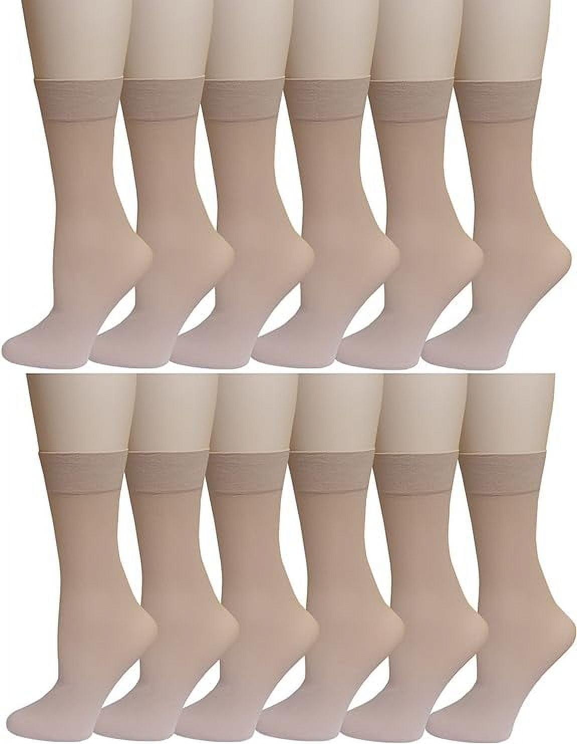 Sumona 12 Pairs Pack Women Opaque Stretchy Spandex Ankle High Trouser ...