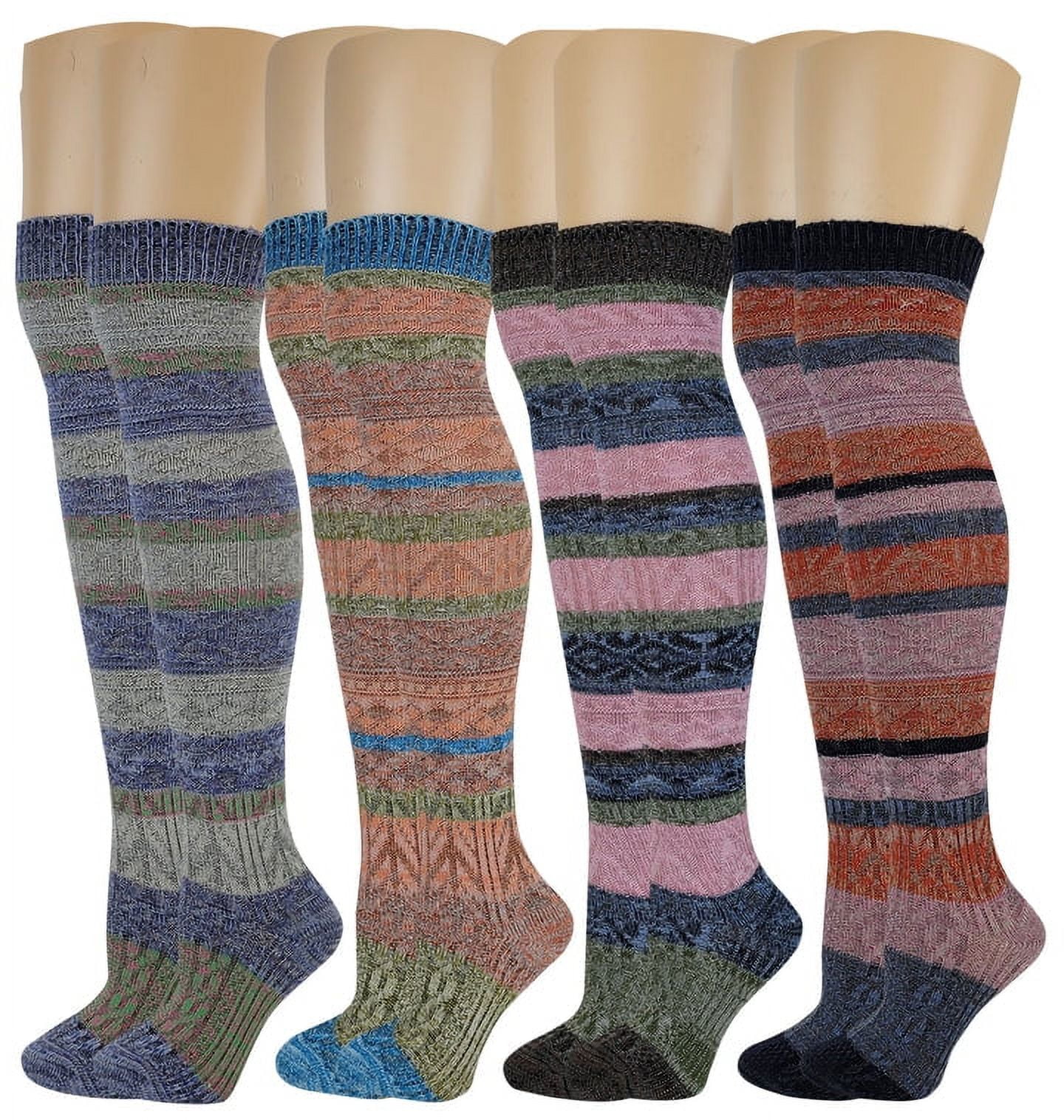 Sumona 4 Pairs Women Assorted Color Over the Knee Socks - Walmart.com