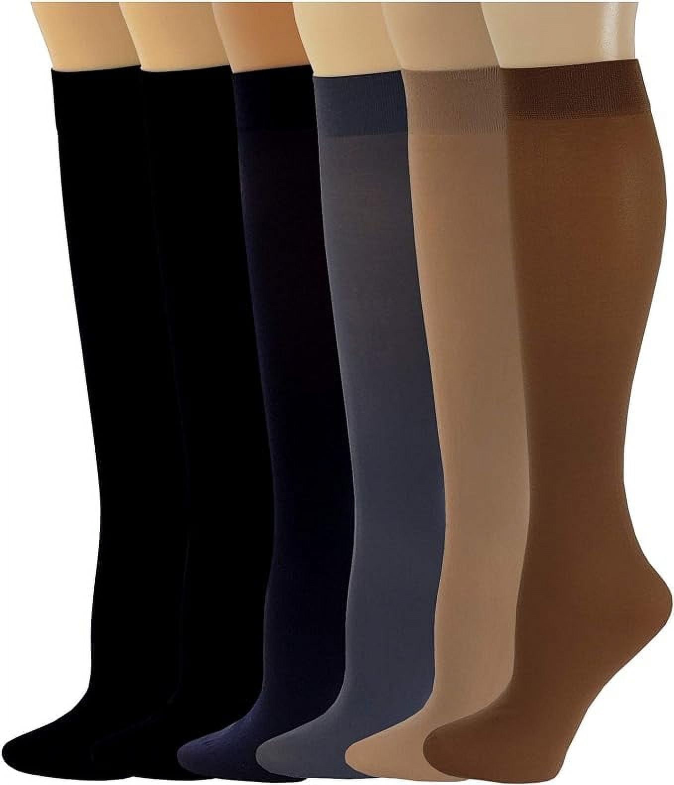 Sumona Women's 6-Pack Assorted Breathable Knee-High Trouser Socks ...