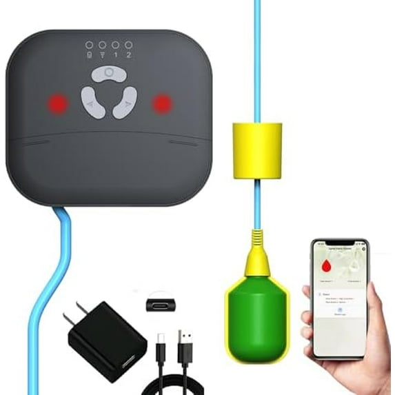 Sump Pump Alarm with Phone Alert, WiFi Sump Alarm System with 10 Ft ...