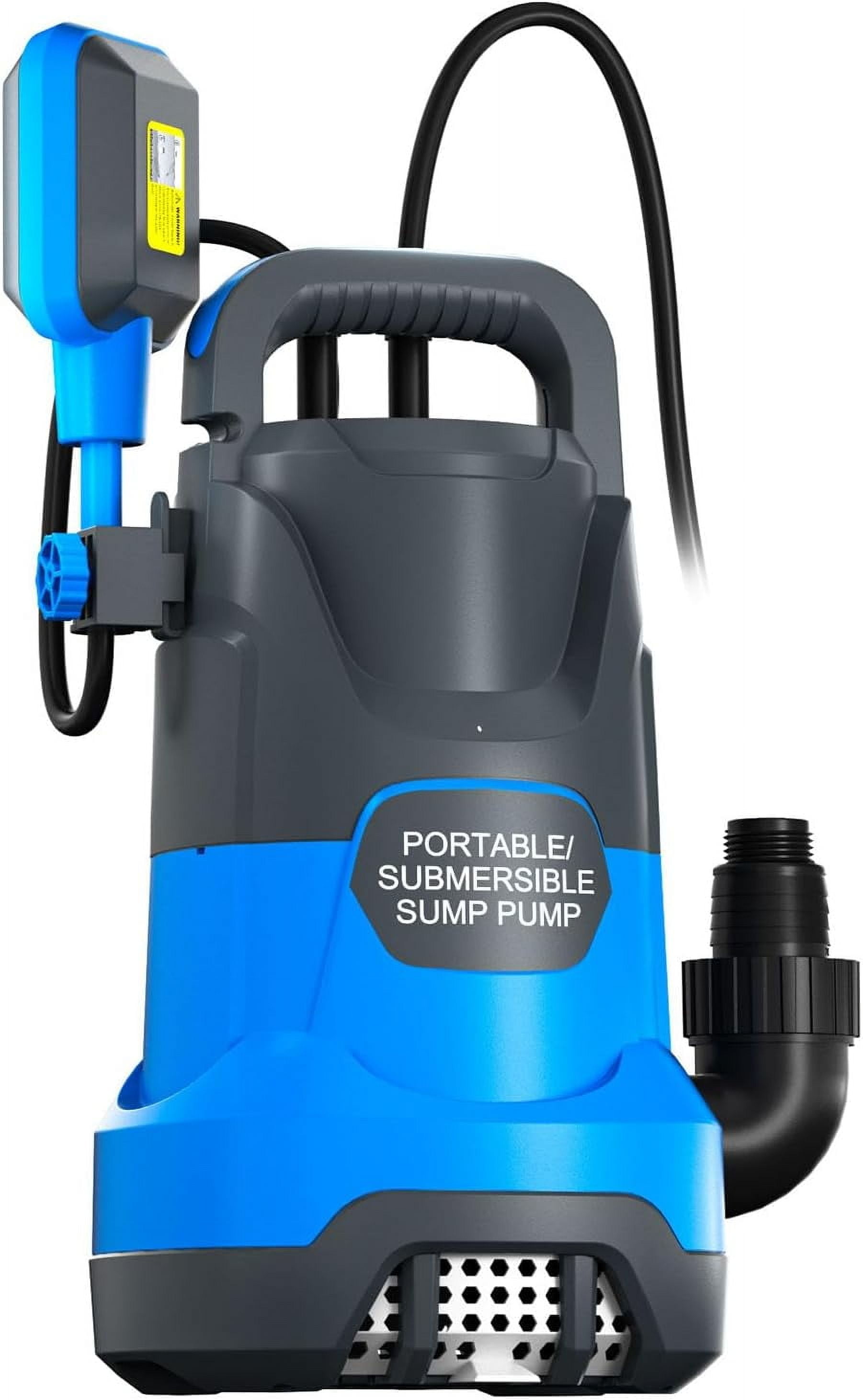Sump Pump Submersible Water Pump 1HP 3700GPH with Float Switch Portable ...