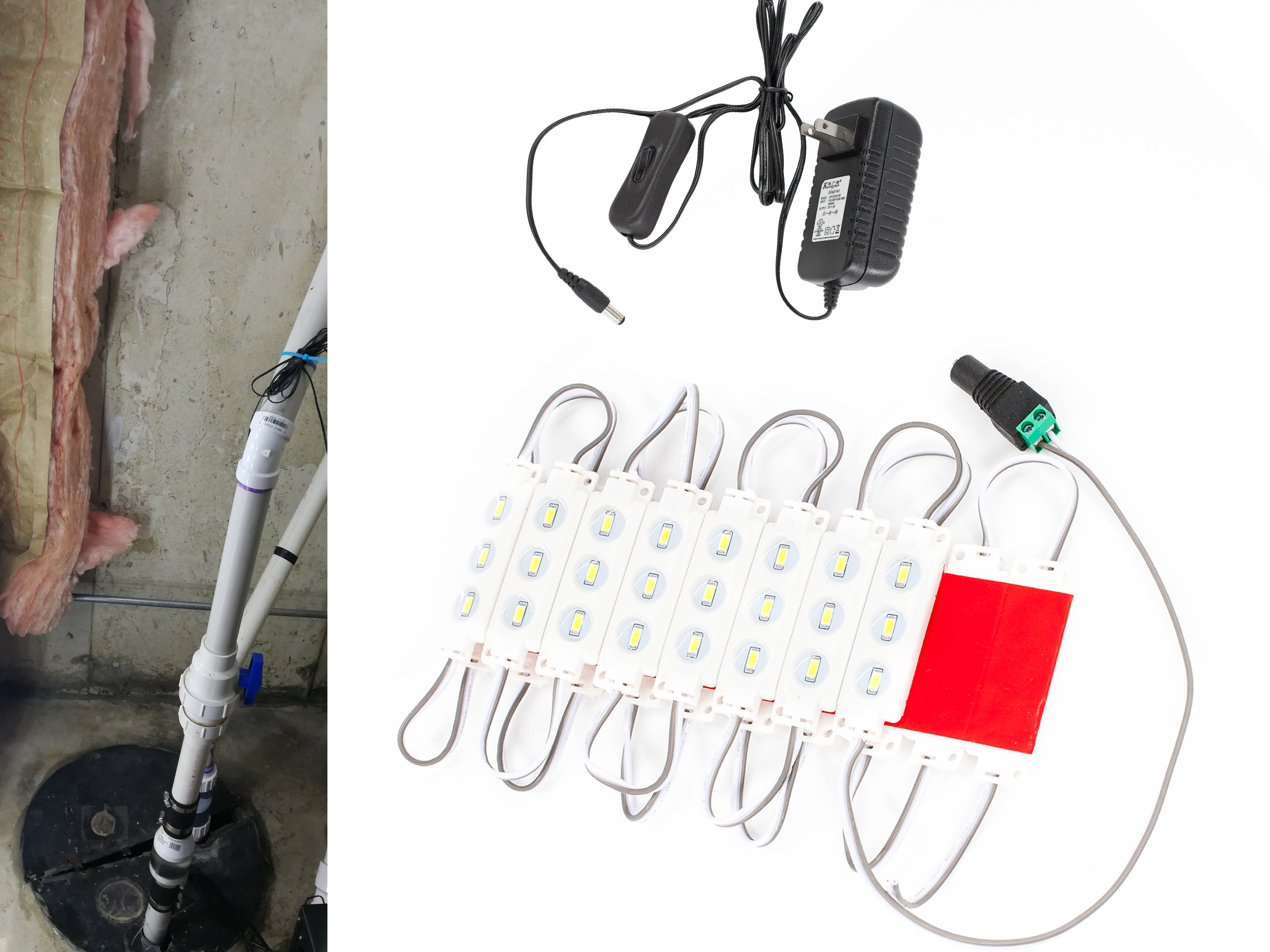 Sump pump room LED light, Bright String Module Light for Maintenance ...