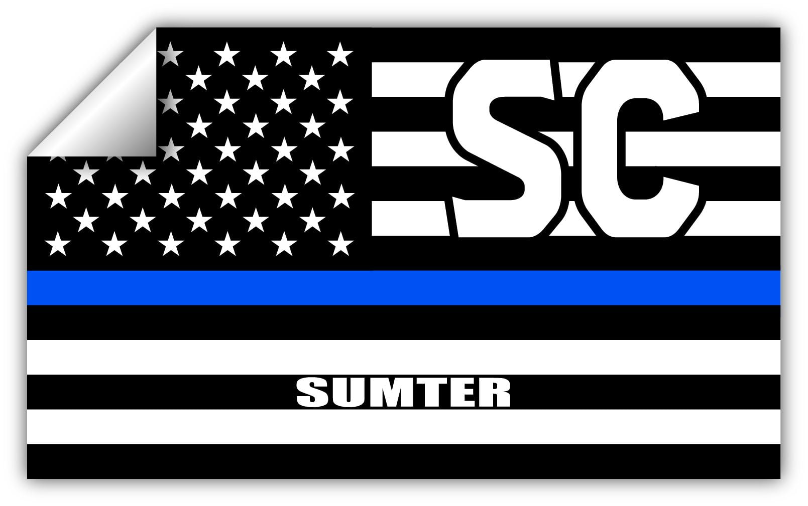 Sumter SC South Carolina Sumter County Thin Blue Line Stealthy USA Flag ...