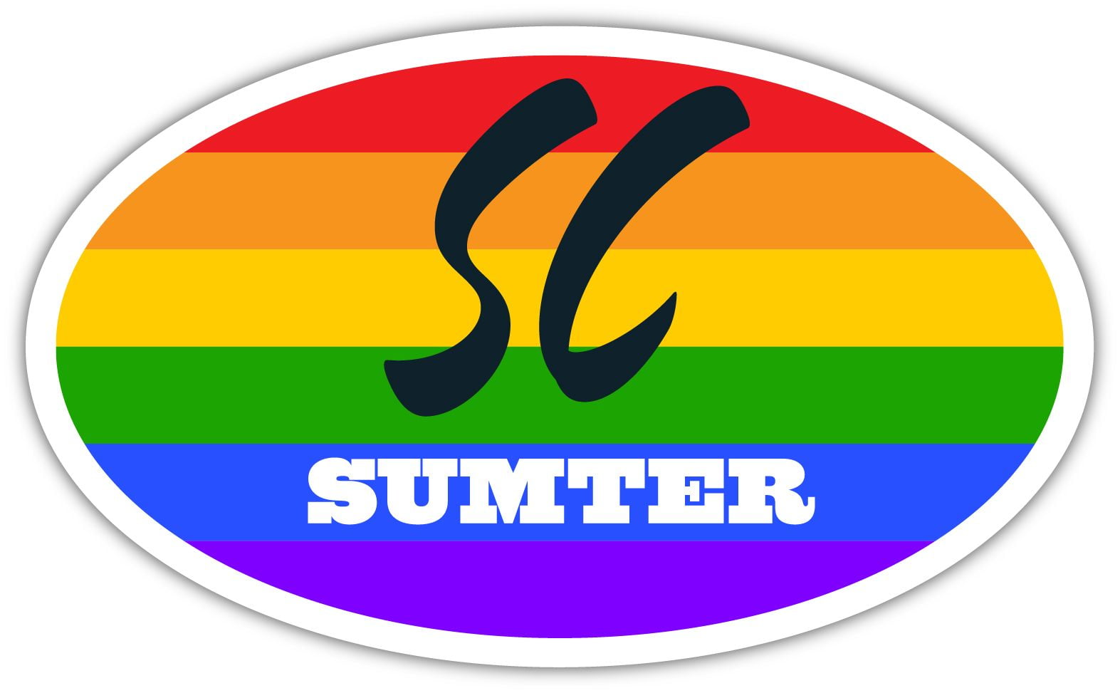 Sumter SC South Carolina Sumter County Rainbow Pride Flag 6 Stripes ...
