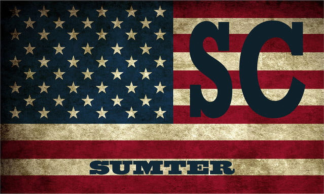 Sumter SC South Carolina Sumter County Vintage US Flag Decal Bumper ...