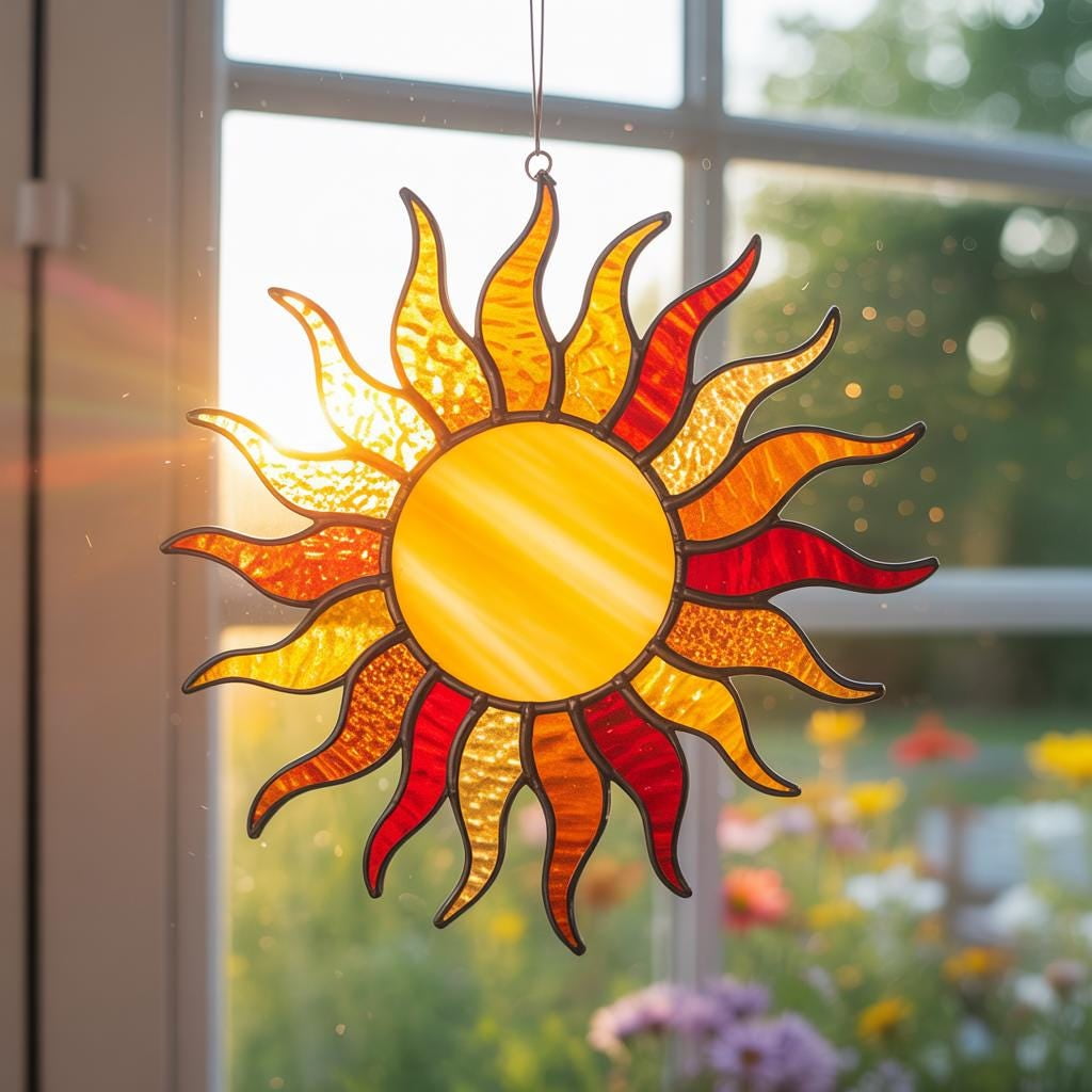 Sun Acrylic Suncatcher Celestial Sunburst Window Hanging, Spiritual ...