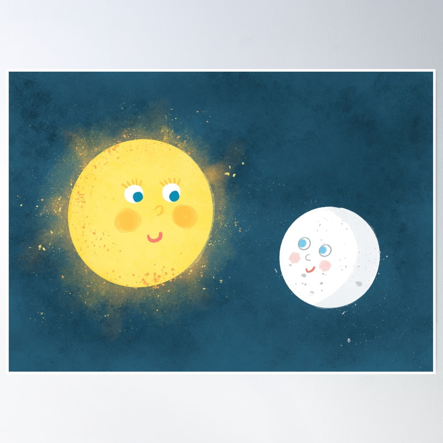 Sun And Moon Buddies Poster Wall Art, Modern Wall Decor, 24x36 UNFRAMED ...