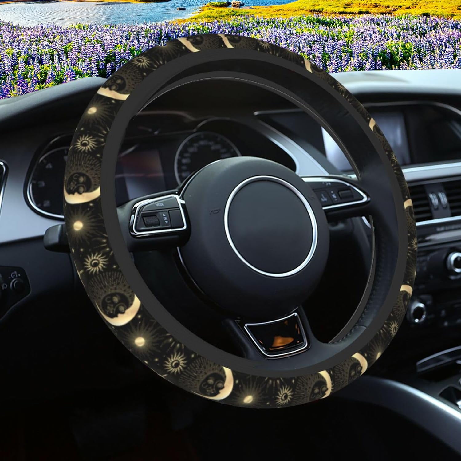 Sun and Moon Celestial Steering Wheel Cover Auto Steering Wheel ...